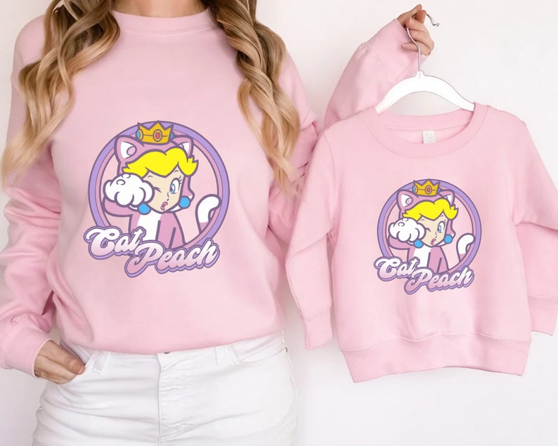 Princess Cat Peach Star Mom and Girl Shirt, Princess Peach Toddler ...