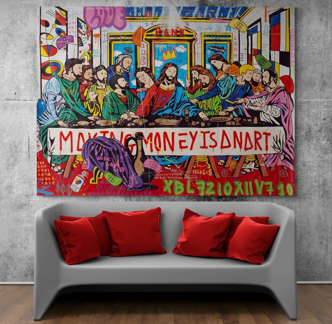 Last Supper Bright Large Graffiti Style Wall Art Print Urban Painting ...