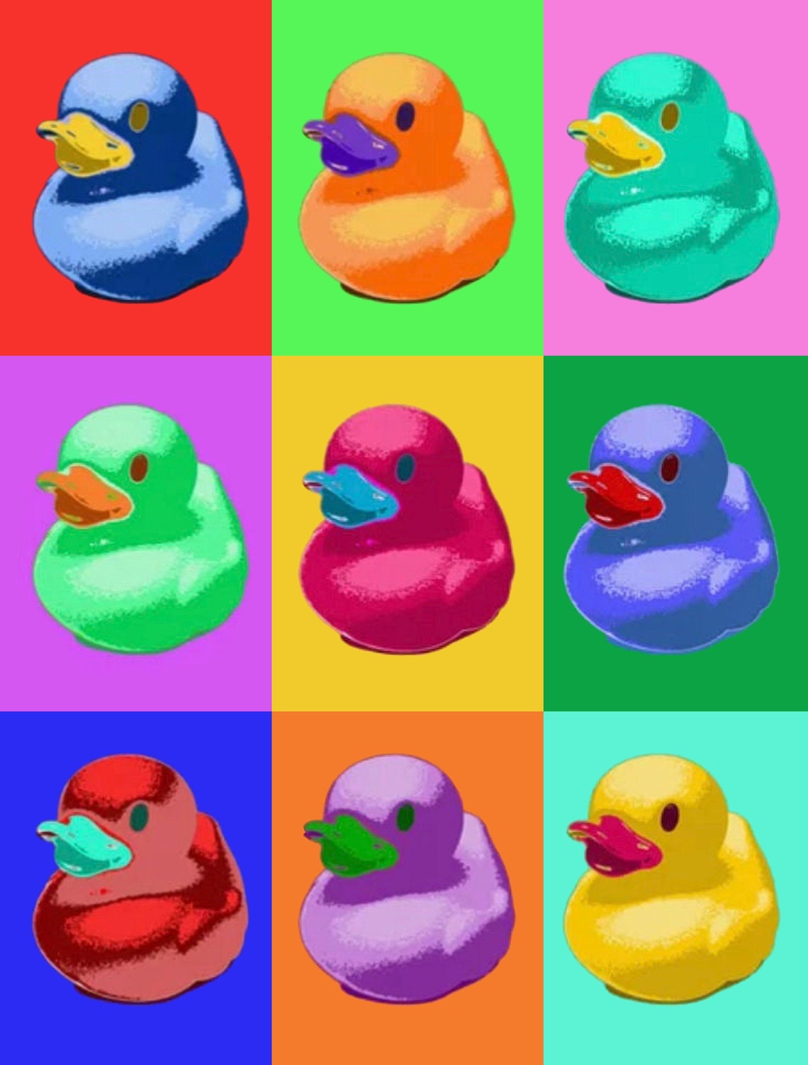 Rubber Duck by Andy Warhol Bright Large Graffiti Style Wall Art Urban ...