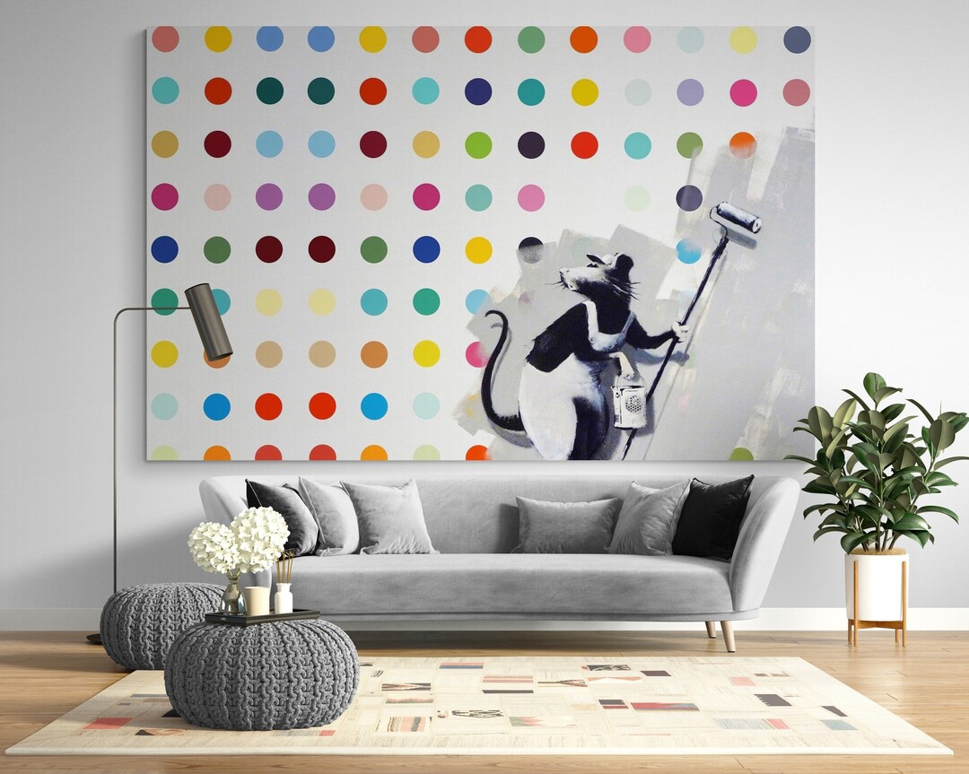 Banksy Rat Painter Street Art Canvas Print Pop Art Wall Decor Modern ...