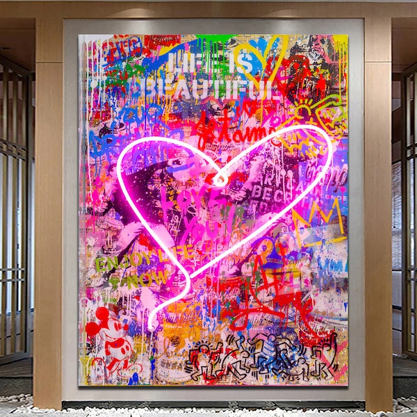 Neon Canvas Art - Etsy