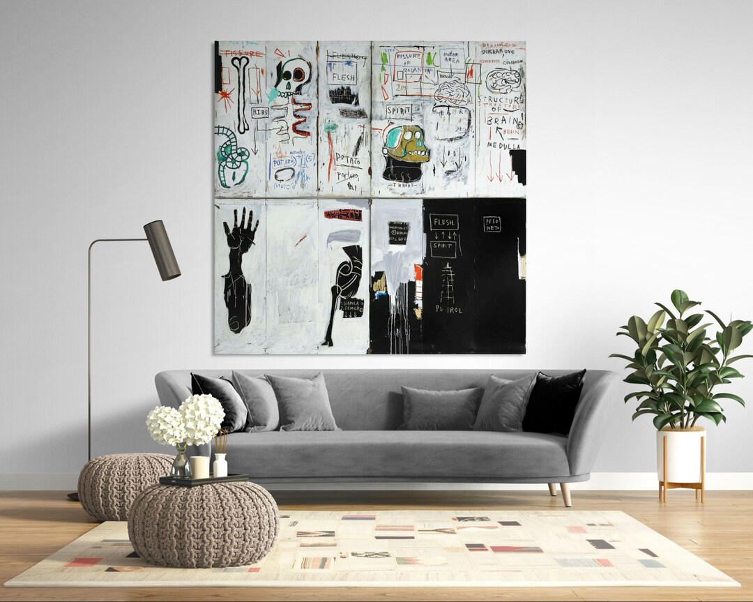 Flesh and Spirit White and Black Canvas Print Wall Art Decor Modern ...