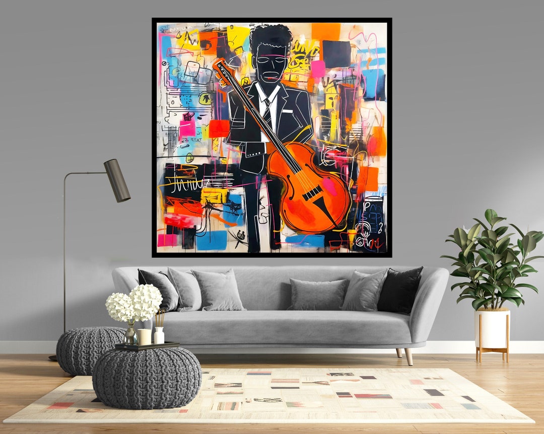 Jazz Musician Contemporary Graffiti Print Art Canvas Modern Decor Print ...