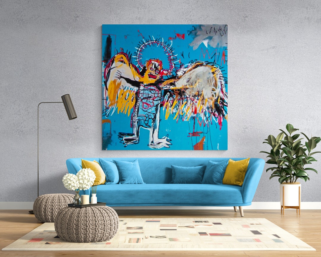 Fallen Angel Blue Canvas Print Wall Art Decor Modern Graffiti Ready to ...