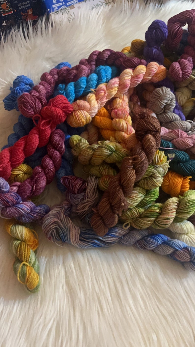 Mini Skein Bundle |mini Skeins |20 Gram Yarn |hand Dyed |tonal ...