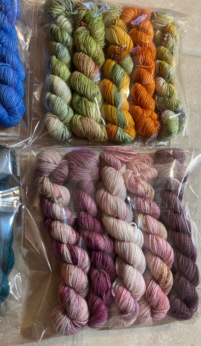 Mini Skein Bundle |mini Skeins |20 Gram Yarn |hand Dyed |tonal ...