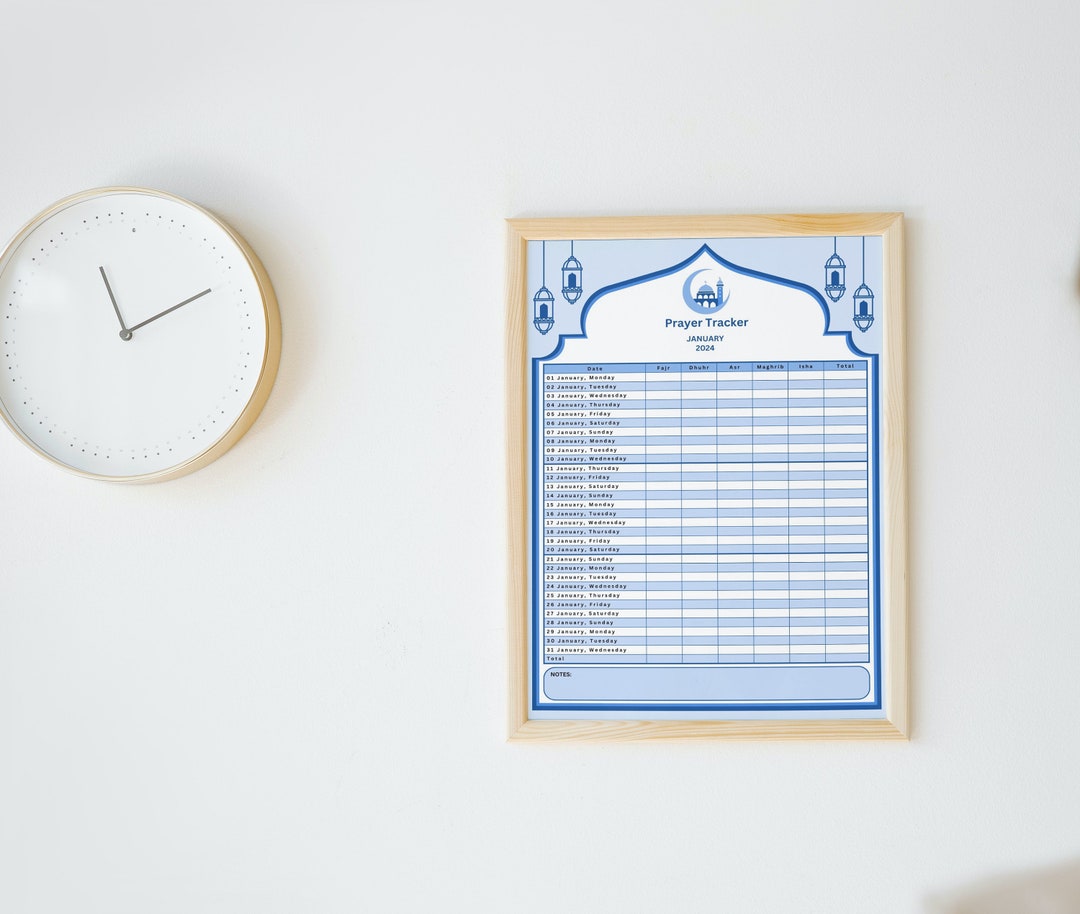 Monthly Salah Tracker 2024 Prayer Namaz Blue - Etsy