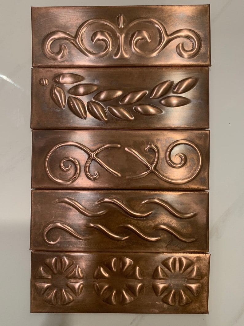 Border Copper Tiles Backsplash, Elegant Handmade Copper Wall Decor - Etsy