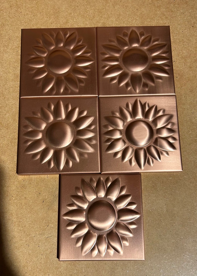 Sunflower Copper Tile Backsplash, Handmade Flower Copper Wall Decor - Etsy