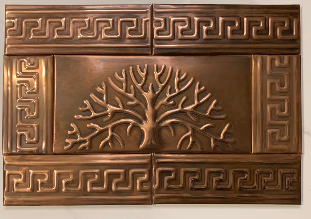 Tree of Life Copper Tile Backsplash and Wall Decor Set of 7 Tiles - Etsy