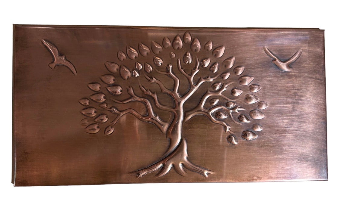 Tree of Life Copper Panel Backsplash, Elegant Copper Tile Wall Decor - Etsy