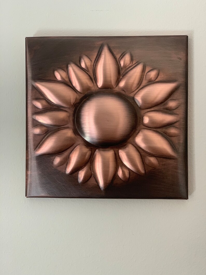 Sunflower Copper Tile Backsplash, Handmade Flower Copper Wall Decor - Etsy