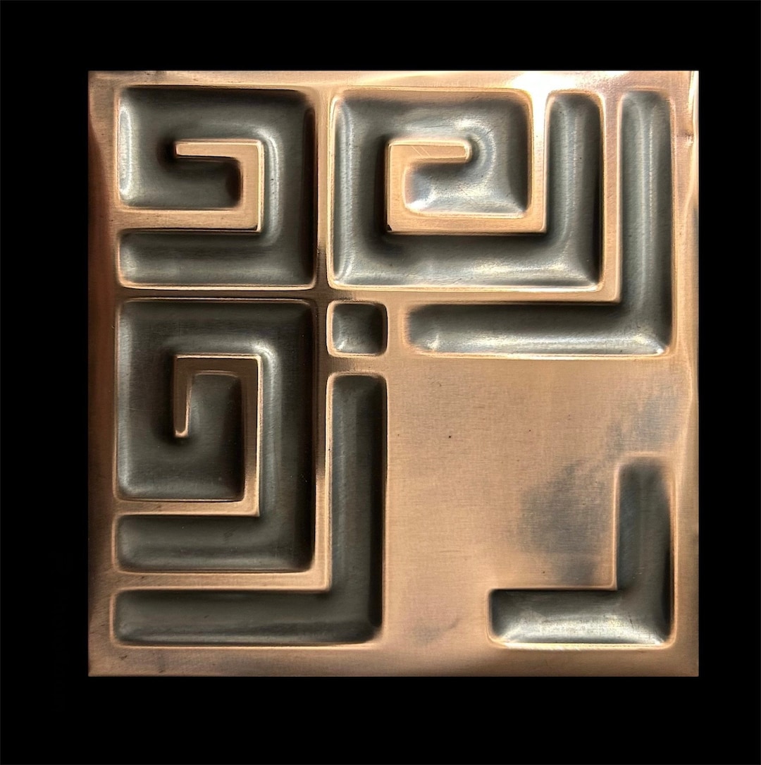 Greek Key Copper Tile Backsplash, Custom Copper Tile Wall Decor, Set of ...