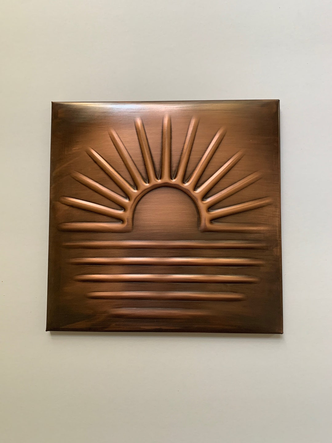 Sunset and Sunrise Copper Tile Backsplash, Handmade Elegant Copper Wall ...