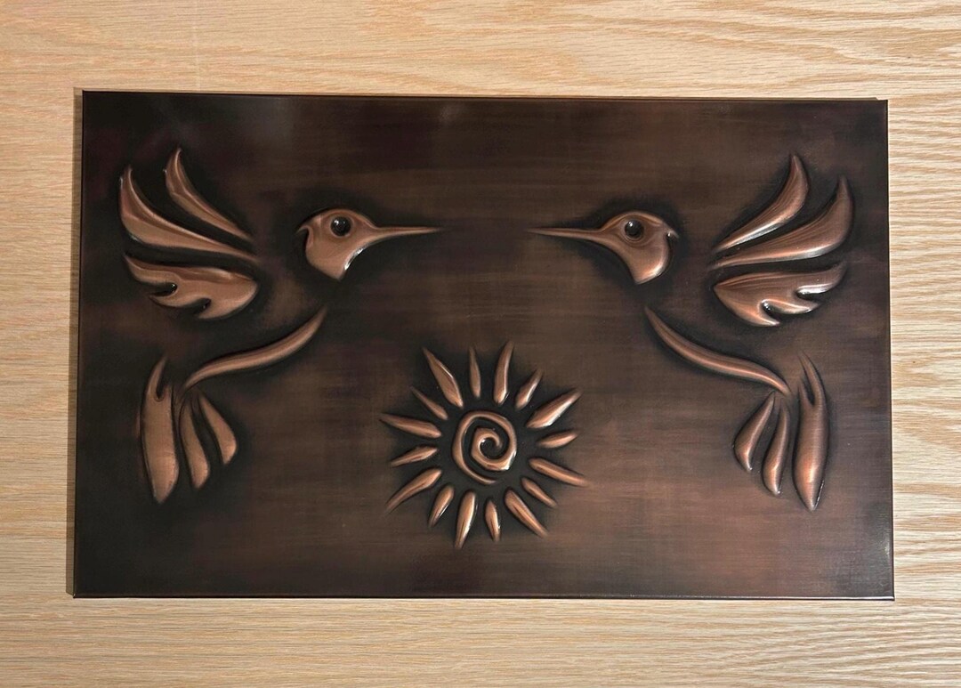 Hummingbird Real Copper Panel Backsplash Custom Copper Art Metal Tile - Etsy