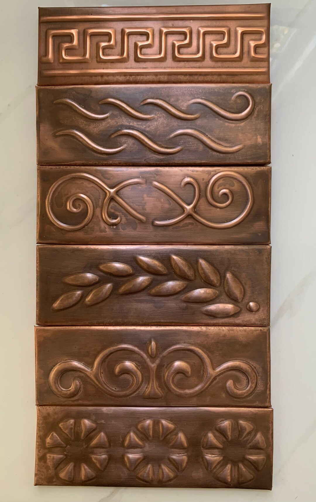 Border Copper Tiles Backsplash, Elegant Handmade Copper Wall Decor - Etsy