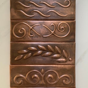 Border Copper Tiles Backsplash, Elegant Handmade Copper Wall Decor - Etsy