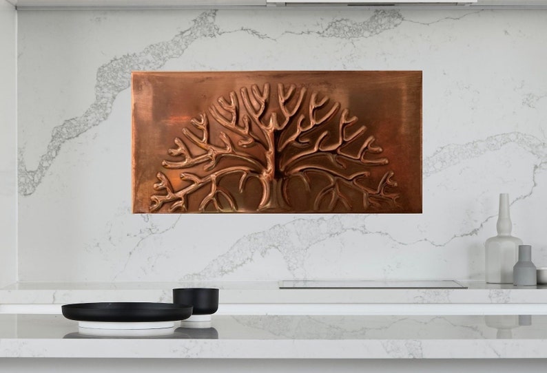 Tree of Life Copper Panel Backsplash, Copper Tile Wall Decor - Etsy Canada
