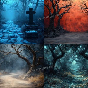 100 Spooky Forest Backdrops, Haunted Forest Backgrounds, Halloween ...
