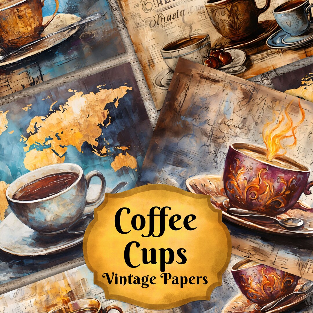 Coffee Cup Journal Pages Coffee Junk Journal Pages Digital Download ...