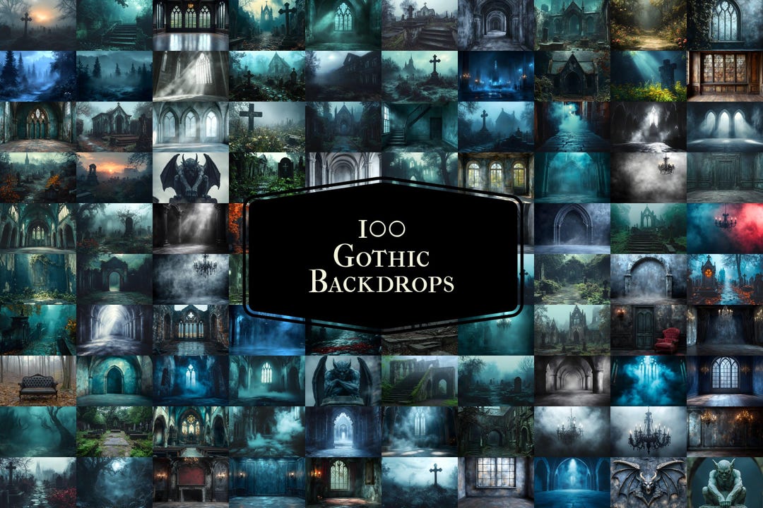 100 Gothic Backdrops for Photography, Dark Digital Backgrounds, Spooky ...