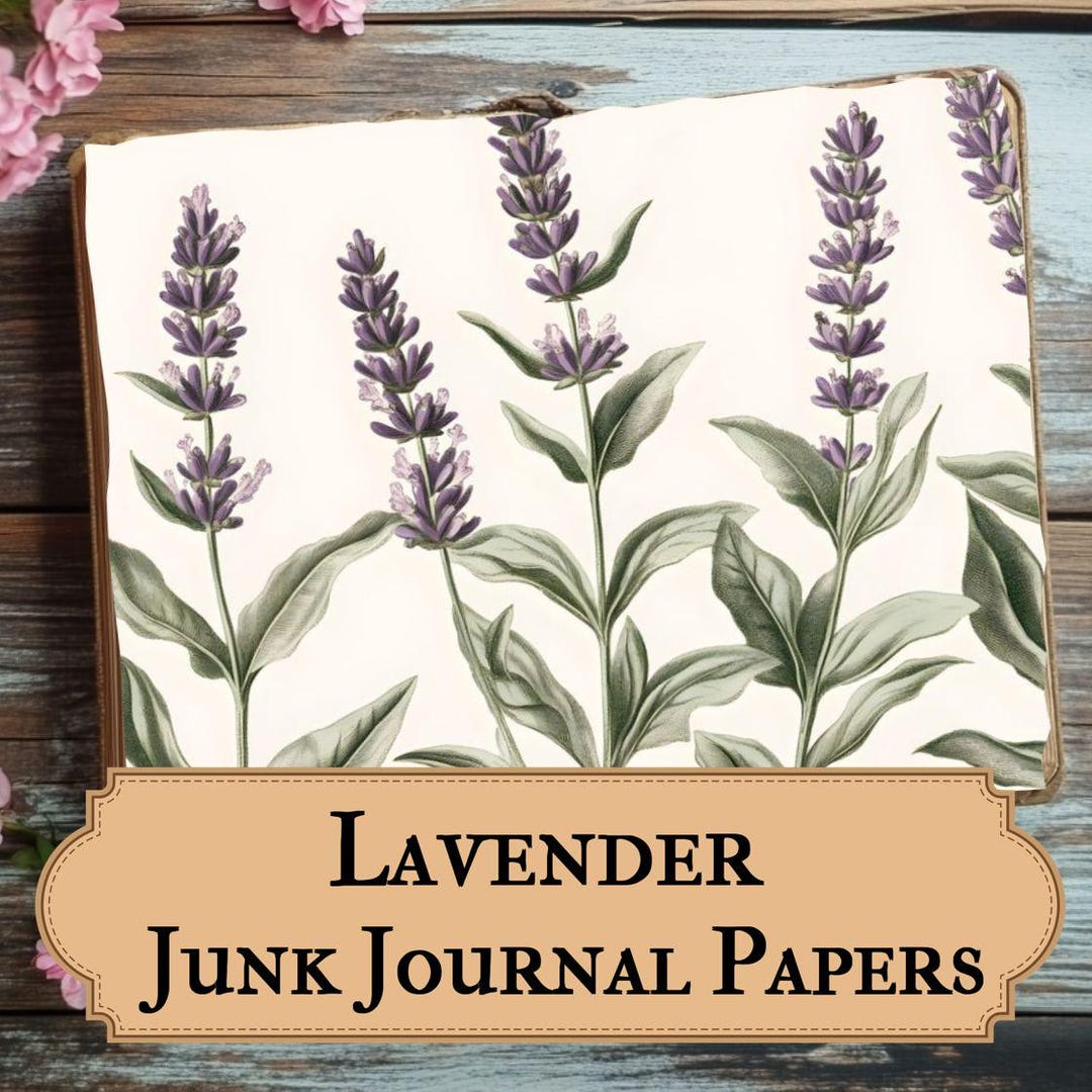 Whispering Lavender Digital Paper Pack - Vintage Floral Designs, Junk Journals & Scrapbooks ...