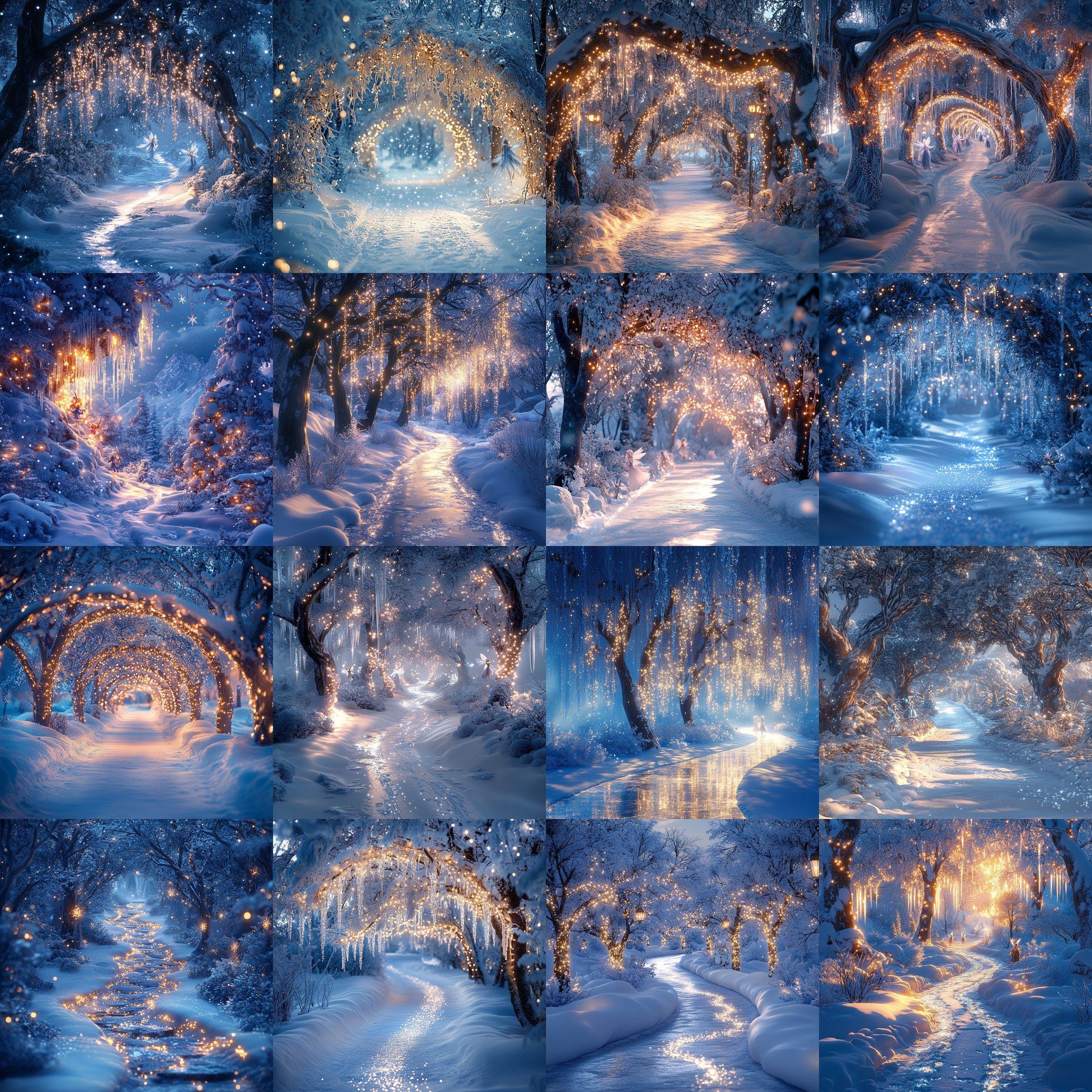 Frosty Fairy Winter Wonderland Digital Backdrops: 15 Enchanted Winter ...