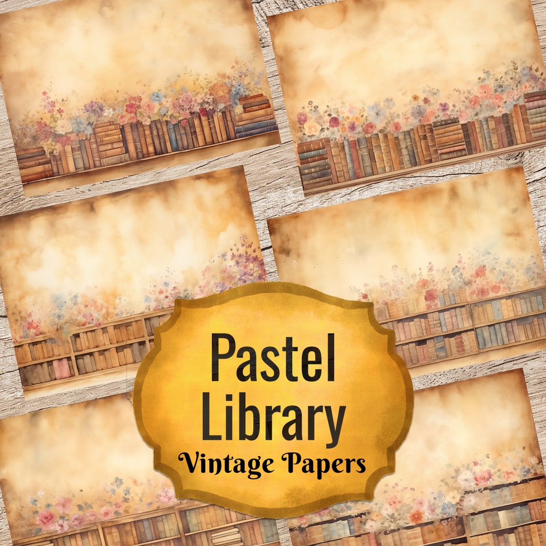 Pastel Library Junk Journal Pages - Book and Reading Printable Pages ...