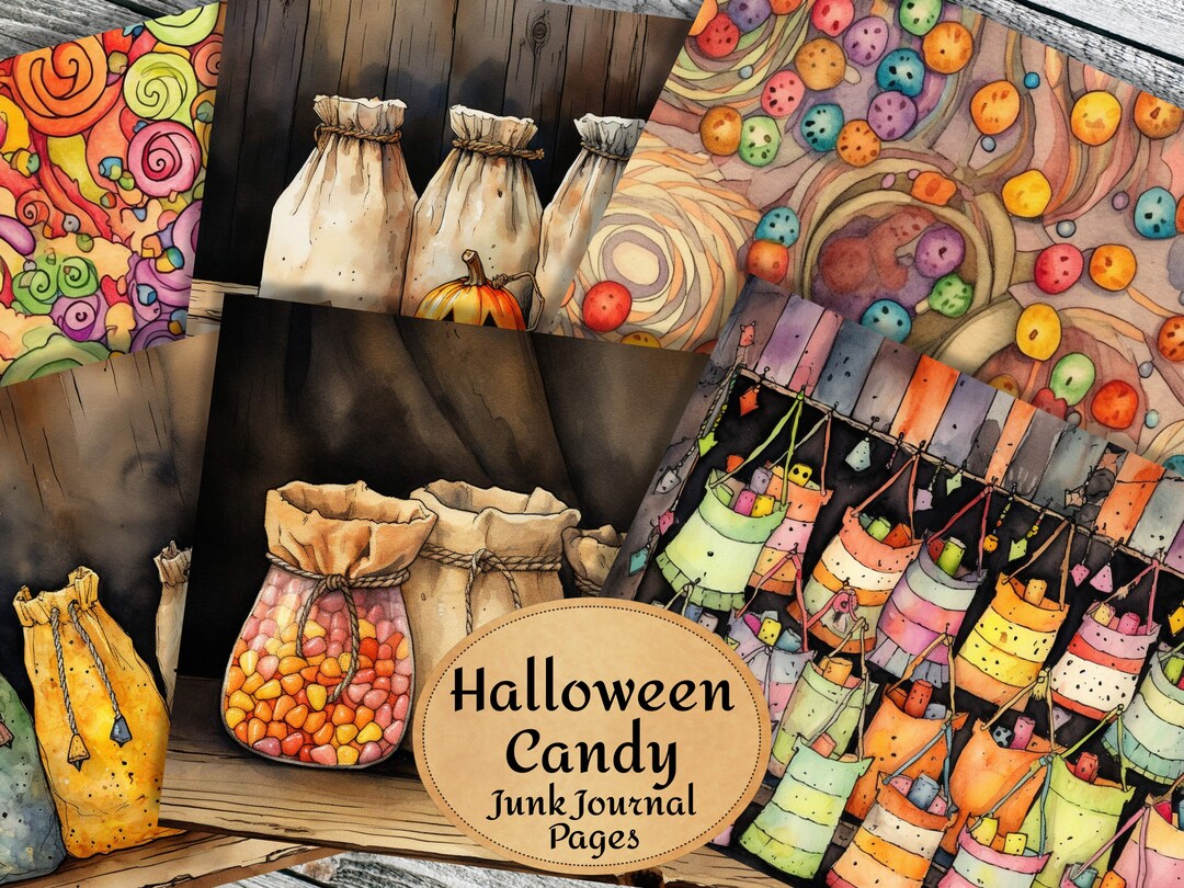 Halloween Candy Junk Journal Pages 12 Printable Pages Witch Candy ...