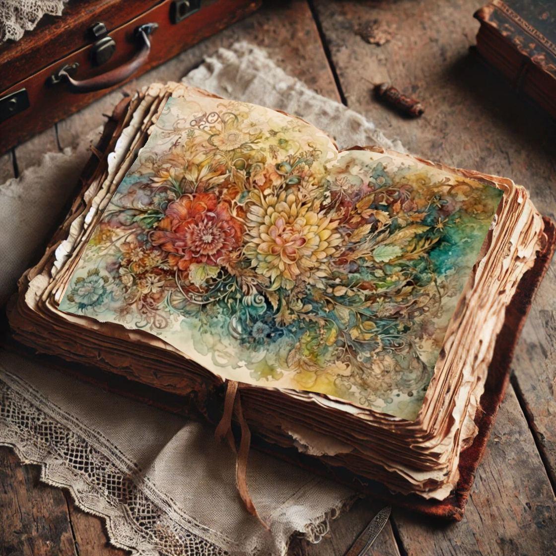 Classic Floral Craft Paper – Vintage-inspired DIY Paper Set - Etsy