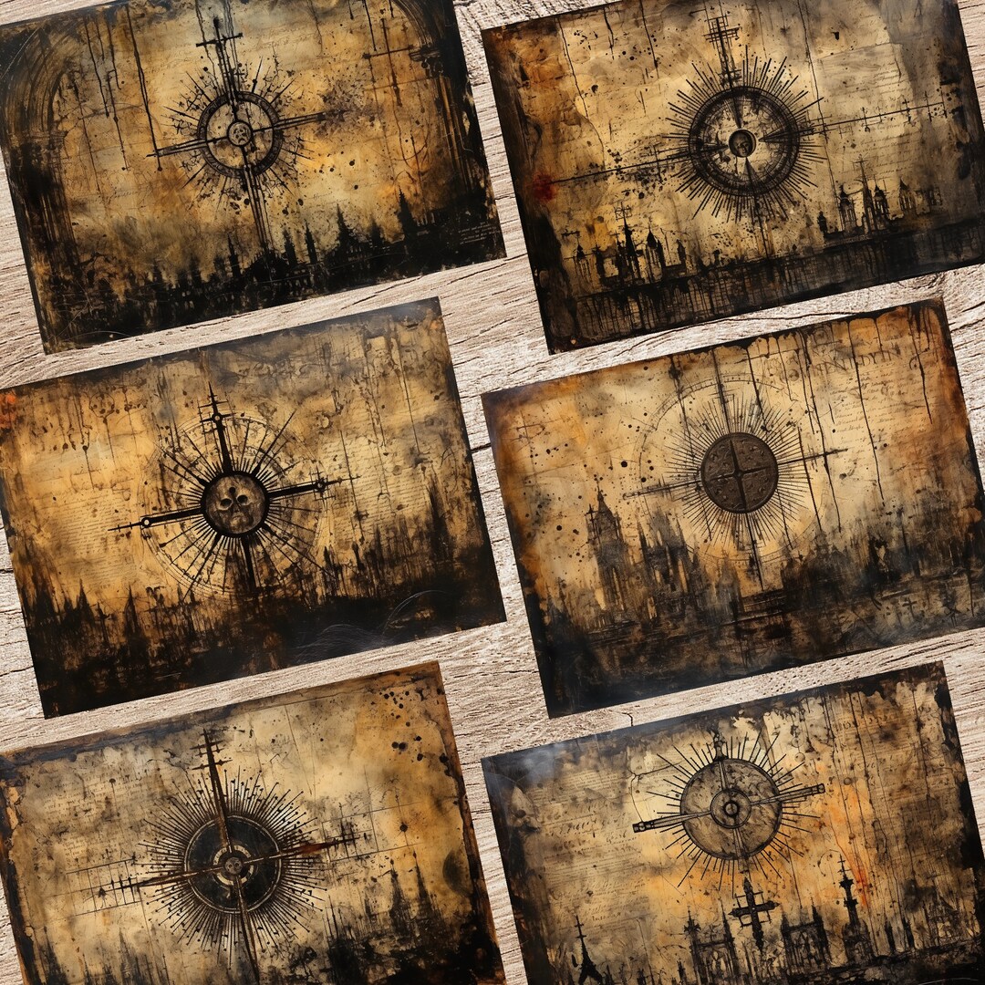Gothic Grunge Paper - Gothic Printable Double Pages - Gothic Ephemera ...