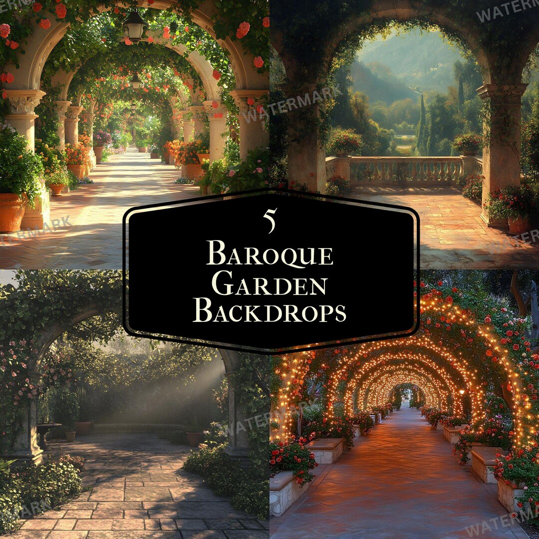 Baroque Garden Photography Backdrop for Digital Portraits Studio ...