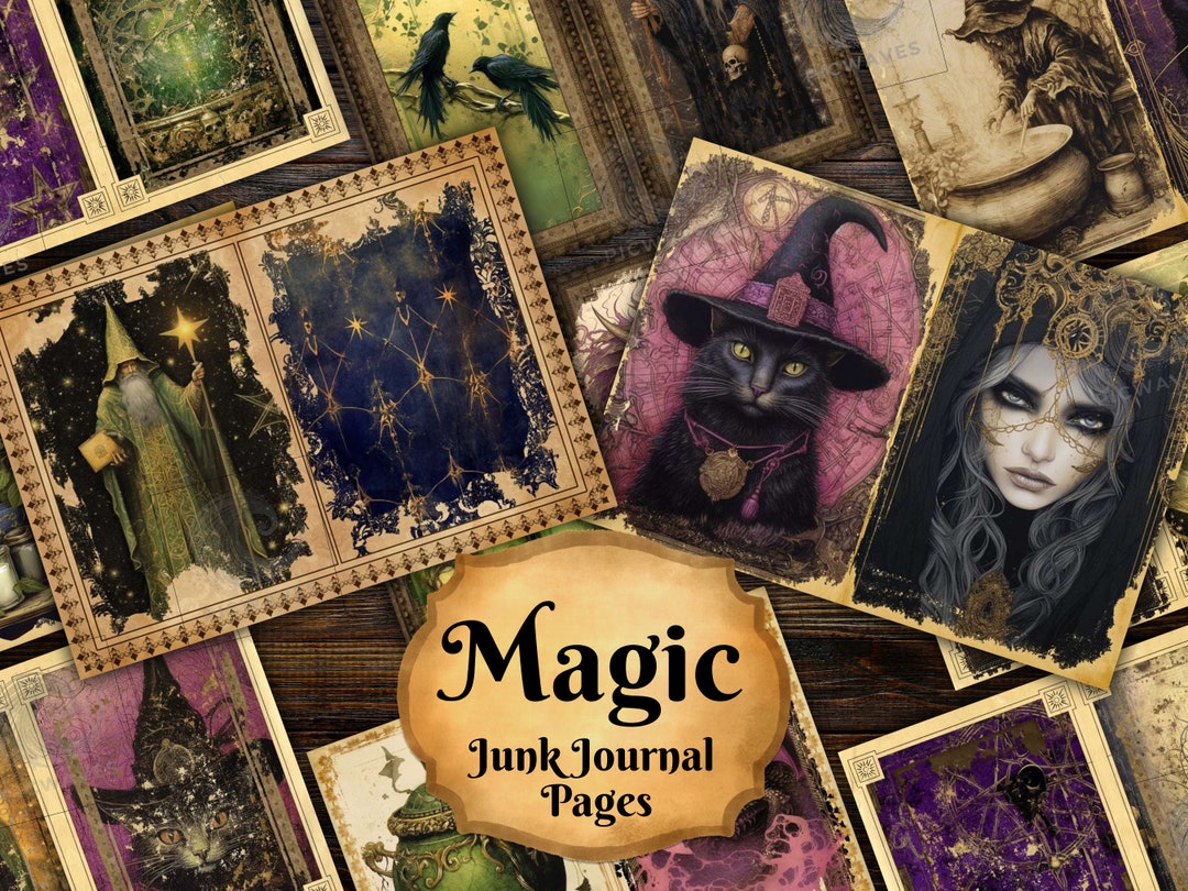 Magic Junk Journal Pages 12 Printable Pages and Fuchsia Witch Magic ...