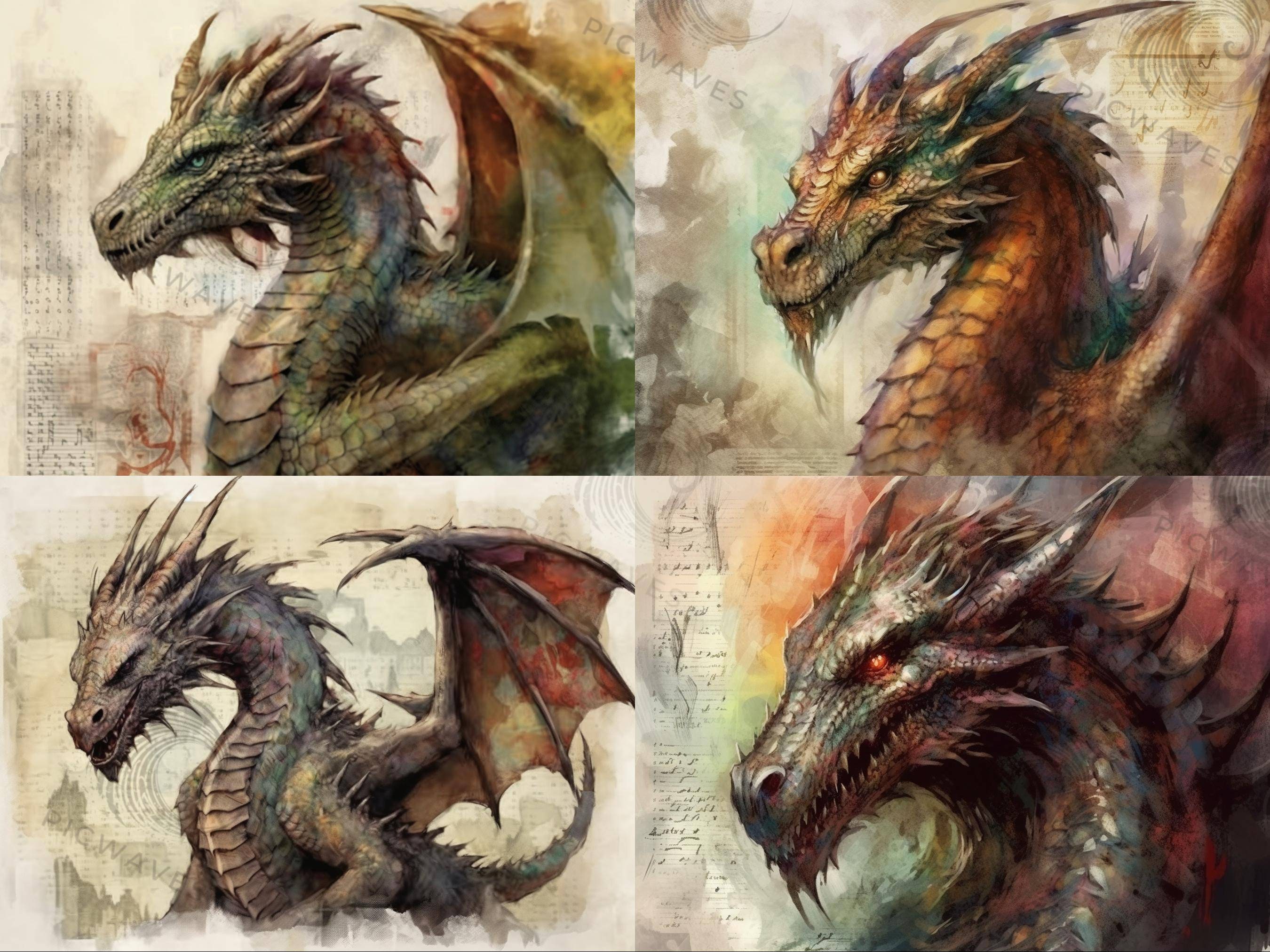 Dragon Junk Journal Pages, Dragon Junk Journal, 12 Dragons Printable ...