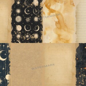 Celestial Moon Junk Journal Pages - Vintage Printable Paper, Foldable ...