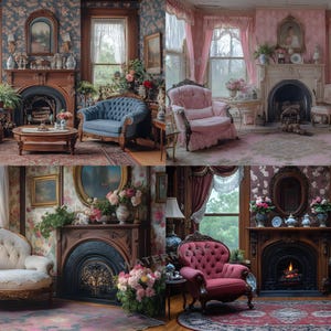50 Victorian Parlor Elegance Backdrops - Antique Photography ...