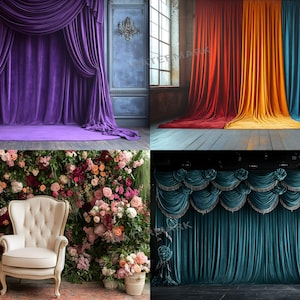 Velvet Curtain Digital Backdrop | 40 Opulent Photography Backgrounds ...