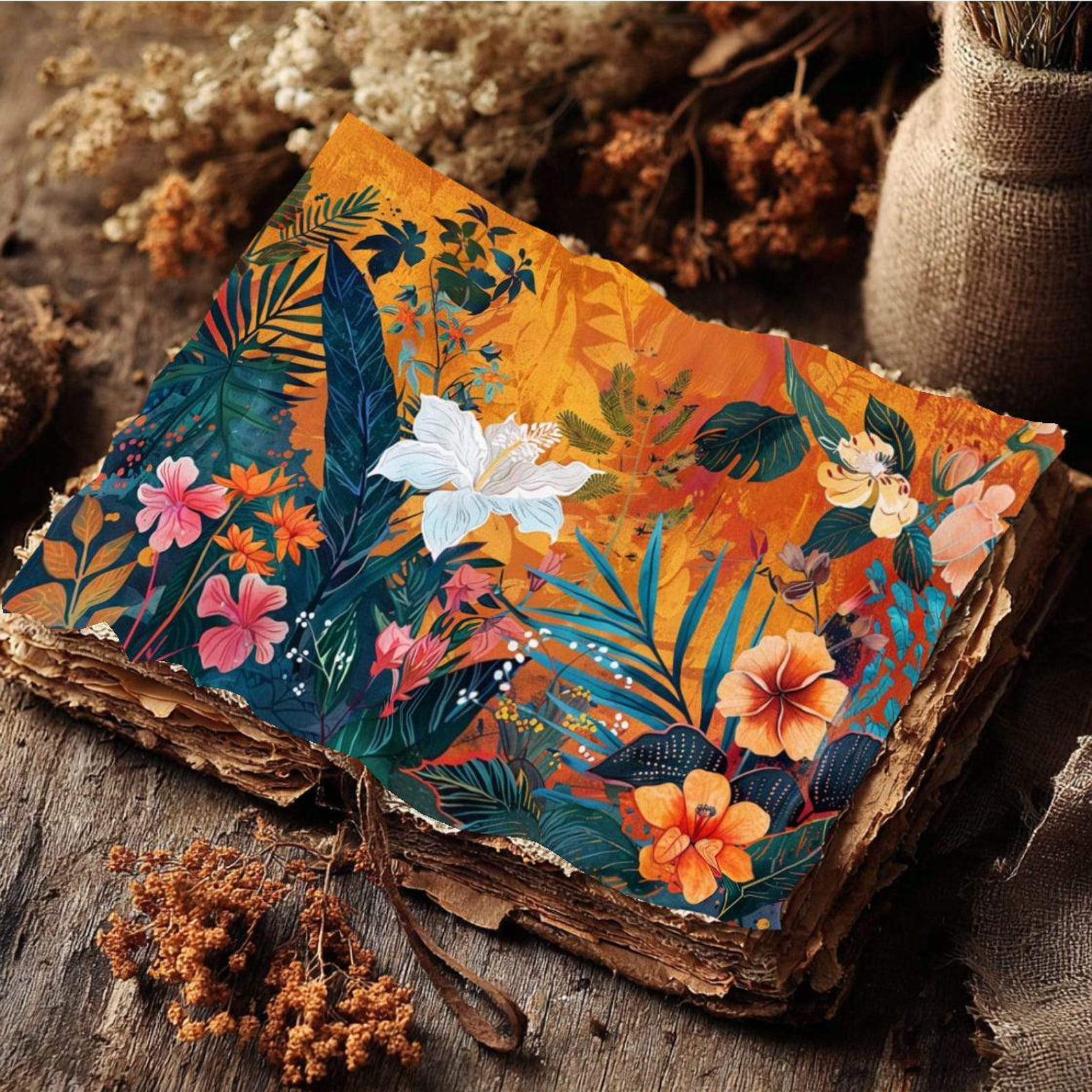 Floral Scrapbook Kit Printable Botanical Papers for Nature Inspired ...
