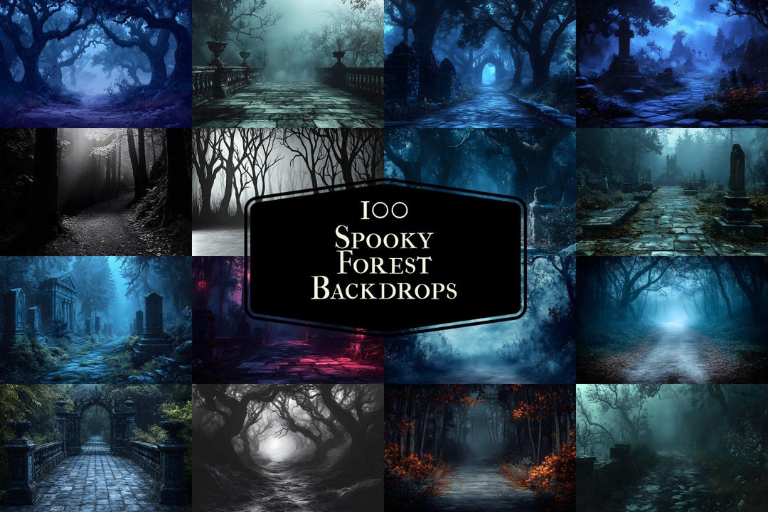 100 Spooky Forest Backdrops, Haunted Forest Backgrounds, Halloween ...