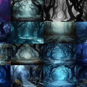100 Spooky Forest Backdrops, Haunted Forest Backgrounds, Halloween ...