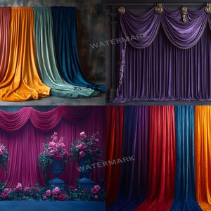 Velvet Curtain Digital Backdrop | 40 Opulent Photography Backgrounds ...