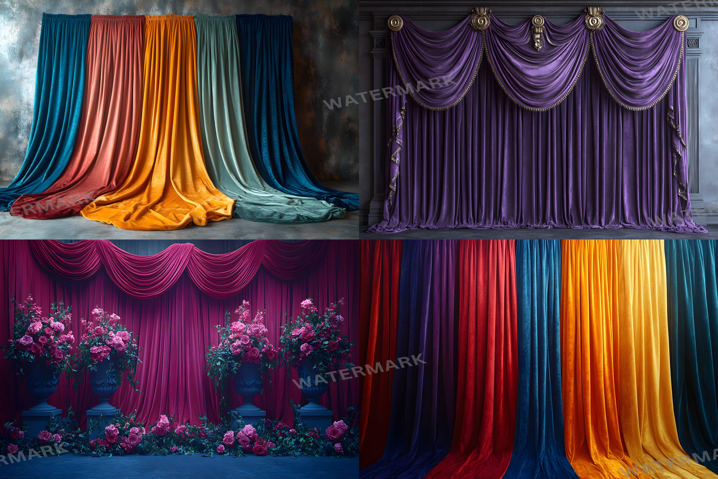 Velvet Curtain Digital Backdrop | 40 Opulent Photography Backgrounds ...