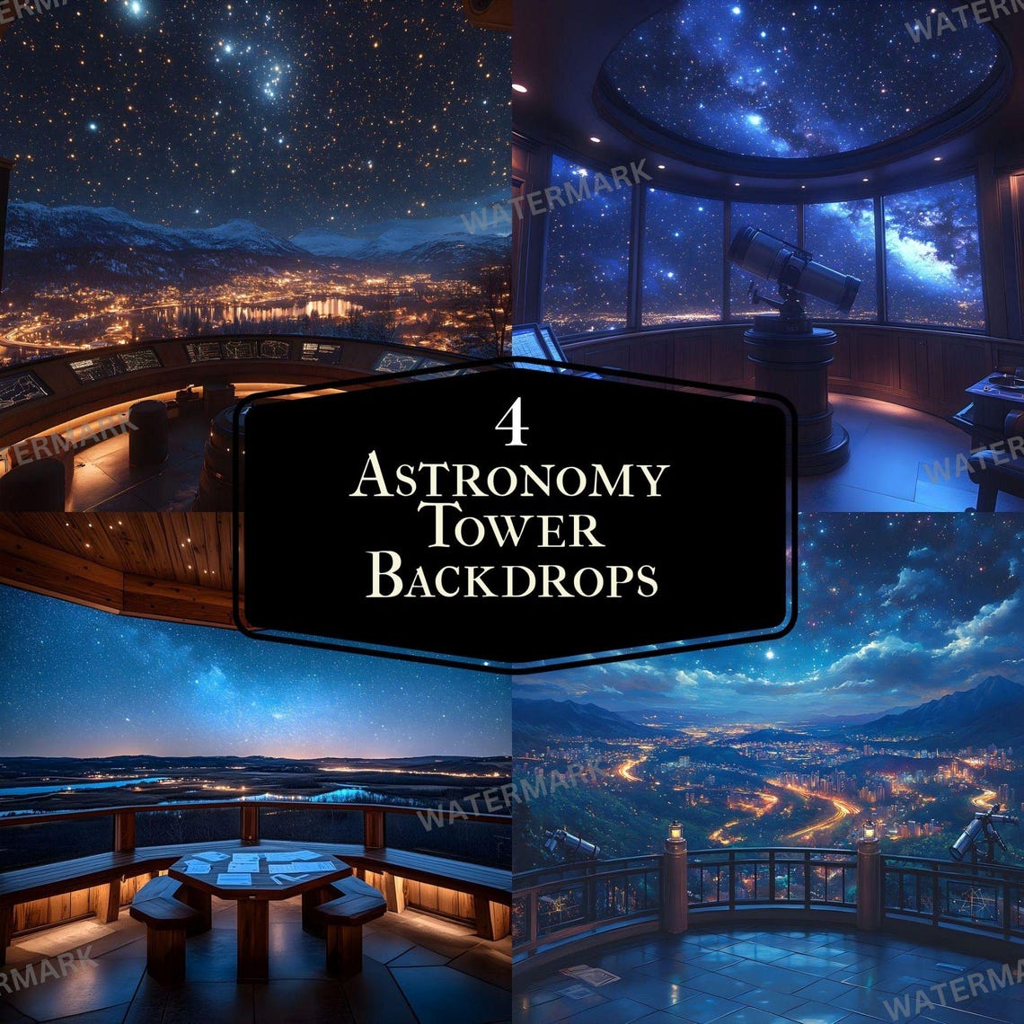Astronomy Tower Backdrops - Astronomy Classroom - Galaxy Photography ...