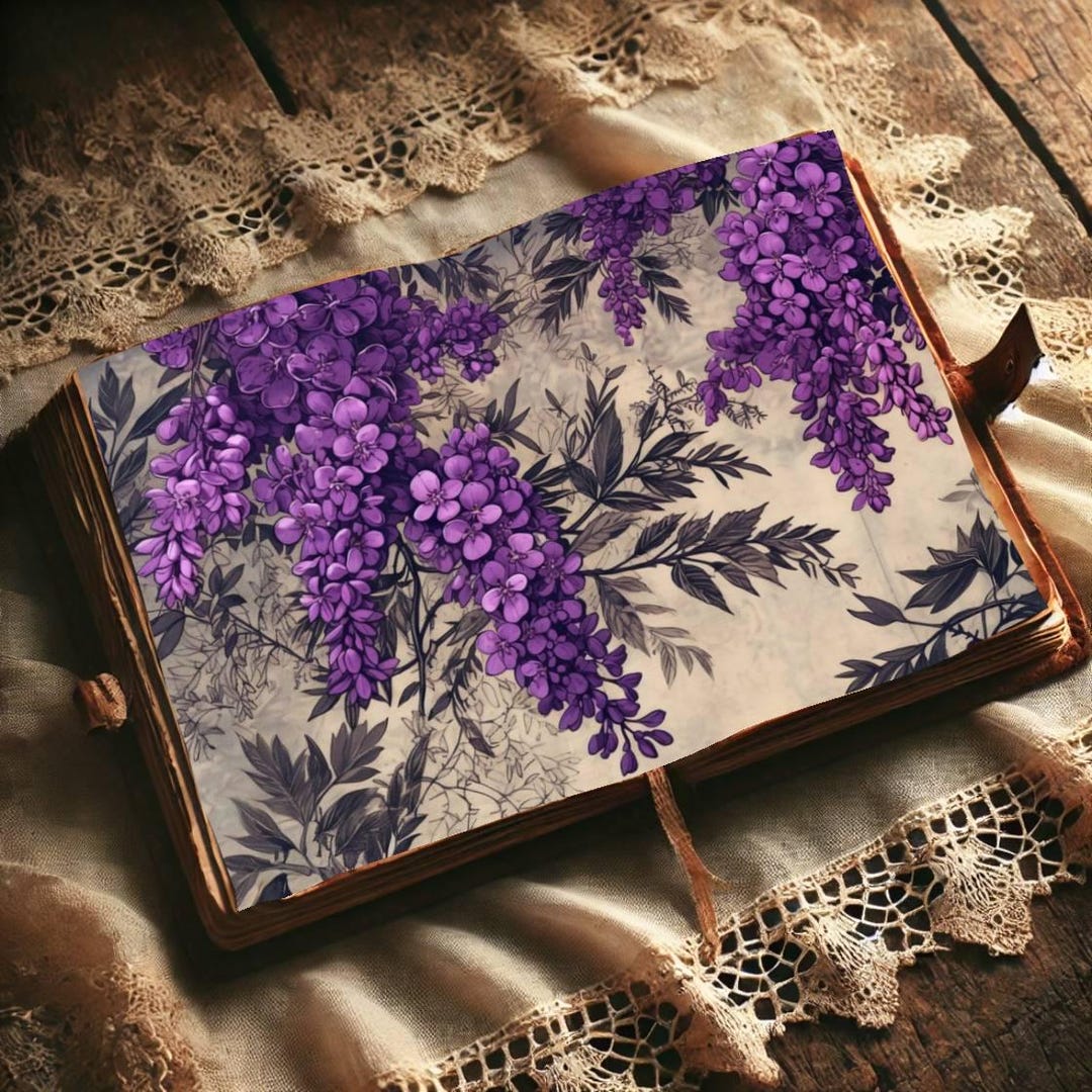 Purple Wisteria Junk Journal Paper Pack - Printable Scrapbook Pages ...
