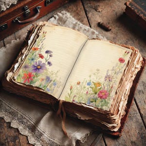 Wildflower Lined Junk Journal Papers - Printable Writing Sheets for ...
