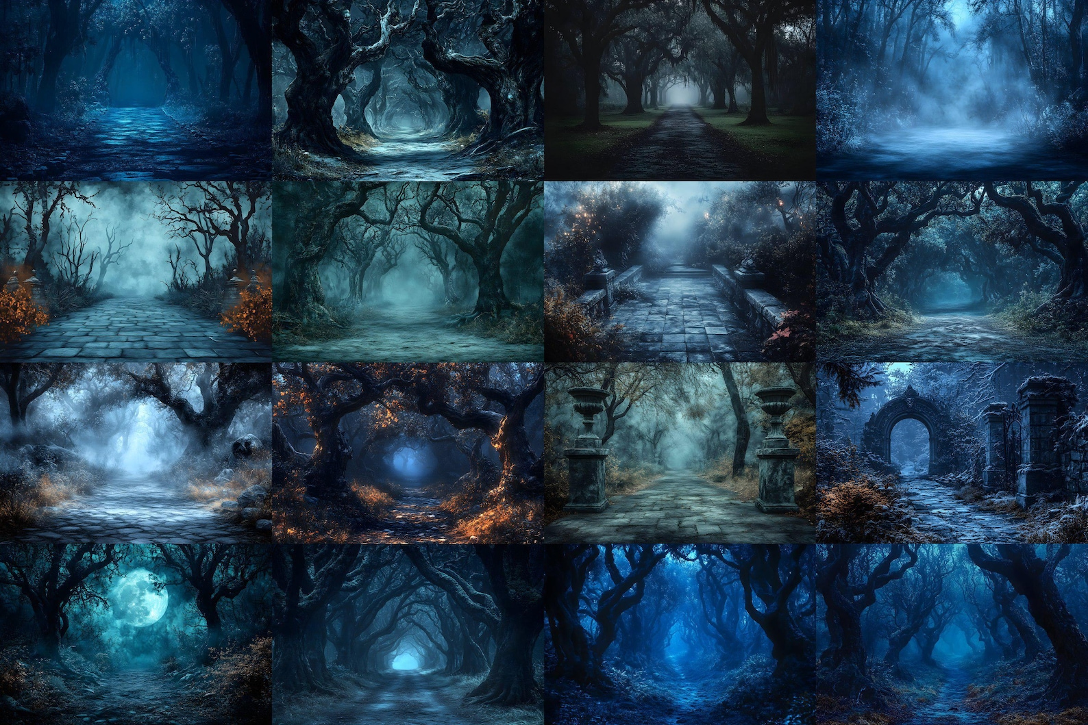 100 Spooky Forest Photography Backdrops, Haunted Halloween Scenes (pngs ...