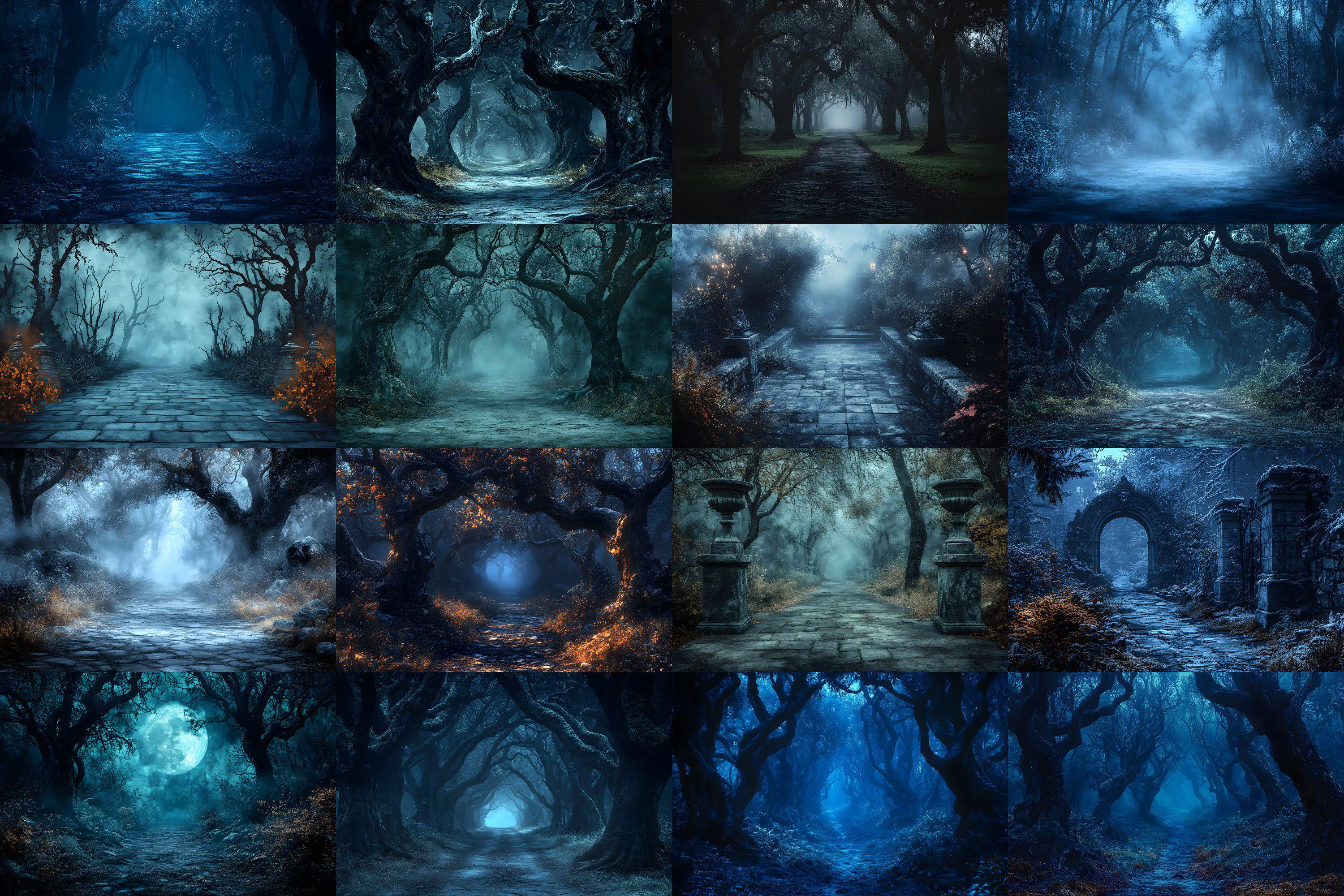 100 Spooky Forest Photography Backdrops, Haunted Halloween Scenes (pngs ...