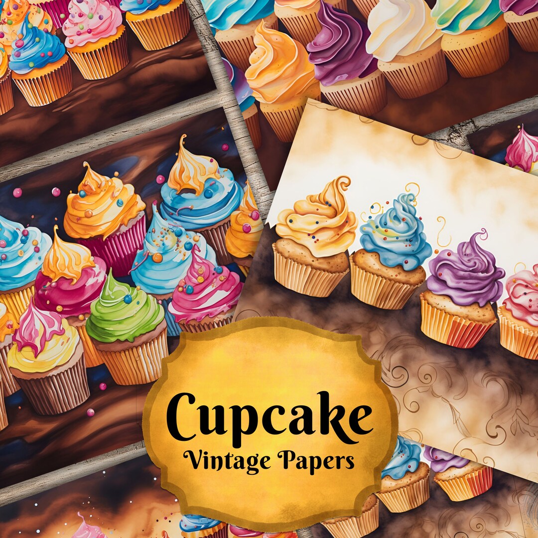 Cupcake Journal Pages Cake Junk Journal Pages Digital Download ...