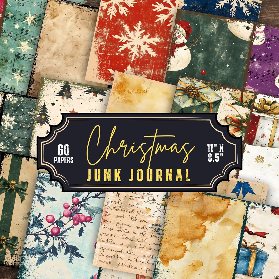 Vintage Christmas Journal Kit - Festive Papers, Printables, and ...