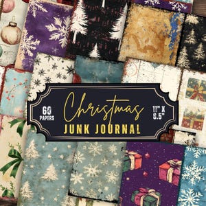 Christmas Junk Journal - 60 Papers - Double Pages - Christmas Journal Papers, Junk Journal Kit ...